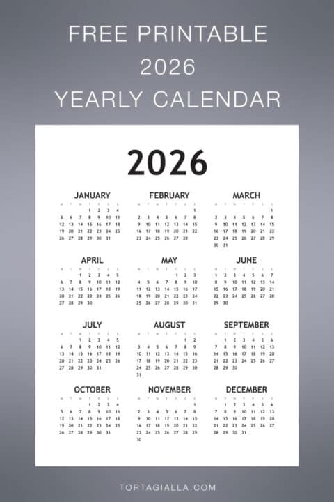 Printable 2026 Yearly Calendar - tortagialla